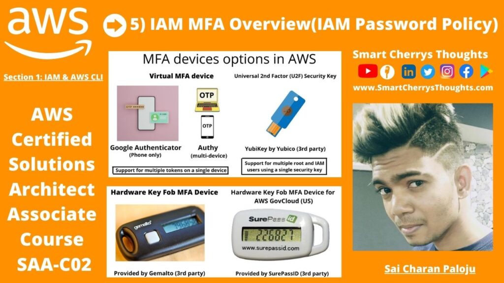 5) IAM MFA Overview(IAM Password Policy)- AWS Certified Solutions Architect Associate Course SAA ...