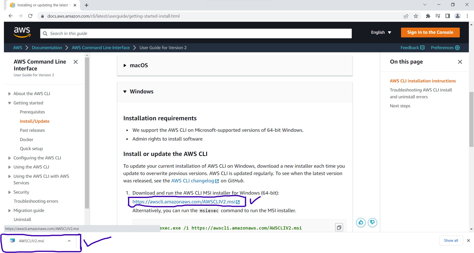 8) AWS CLI Setup on Windows- Section 1: IAM & AWS CLI- AWS Certified Solutions Architect ...