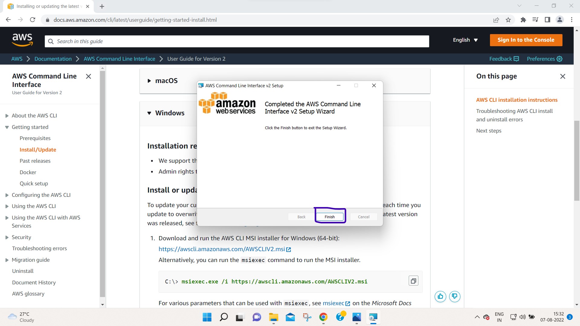 8) AWS CLI Setup on Windows- Section 1: IAM & AWS CLI- AWS Certified Solutions Architect ...